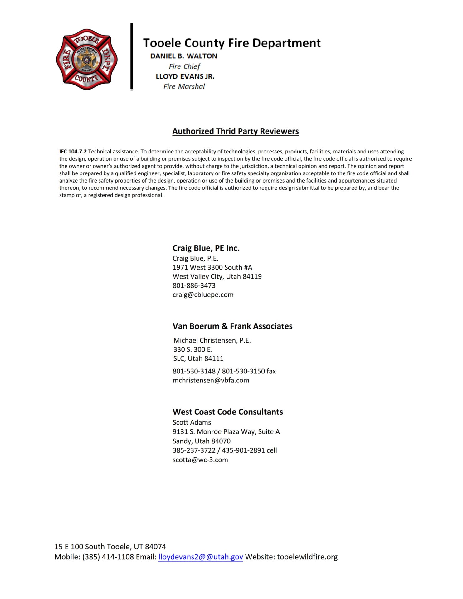 Codes and Ordinances | Tooele Wildfire